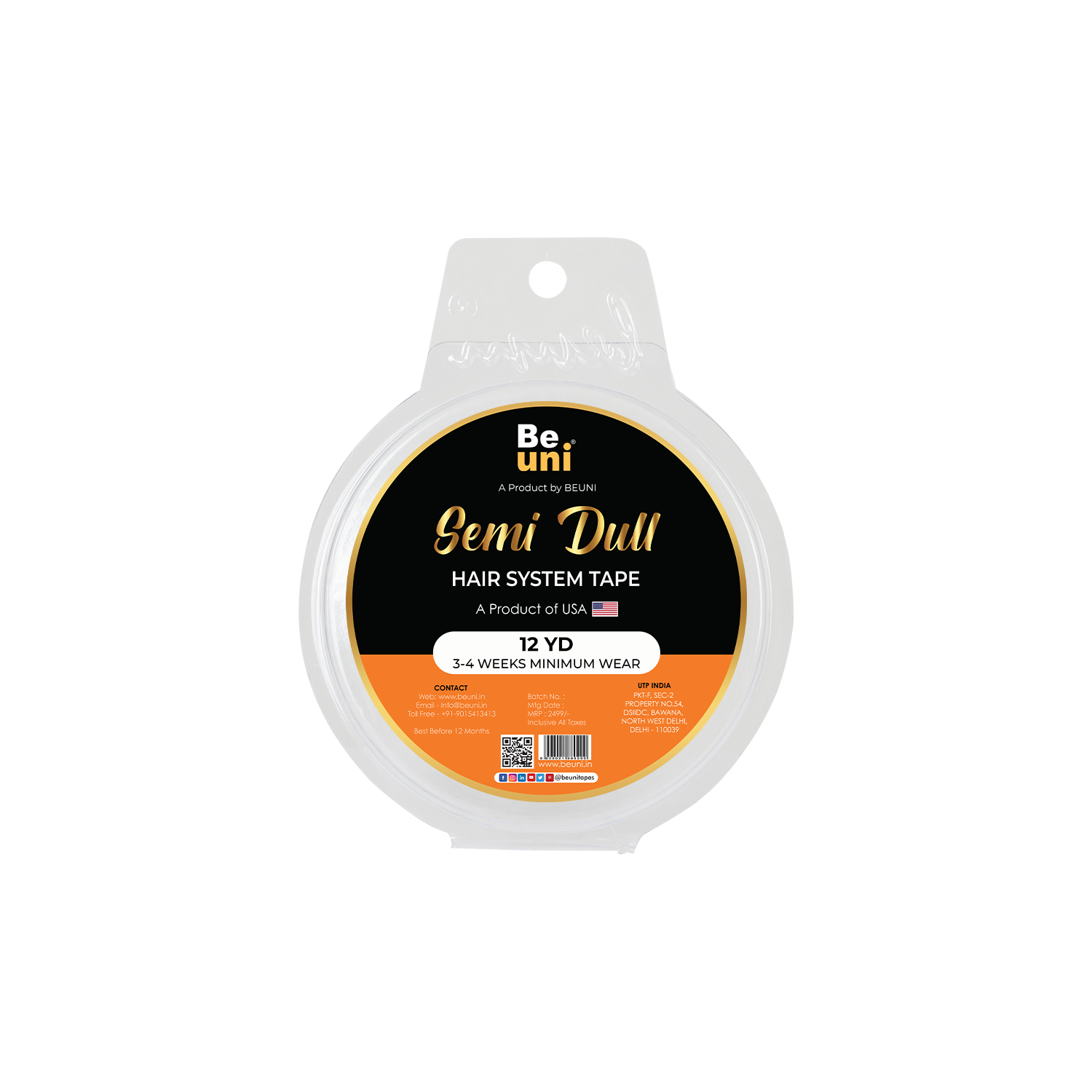 Premium Semi Dull Double Sided Transparent No Shine Hair Patch Tape (1 – Beuni